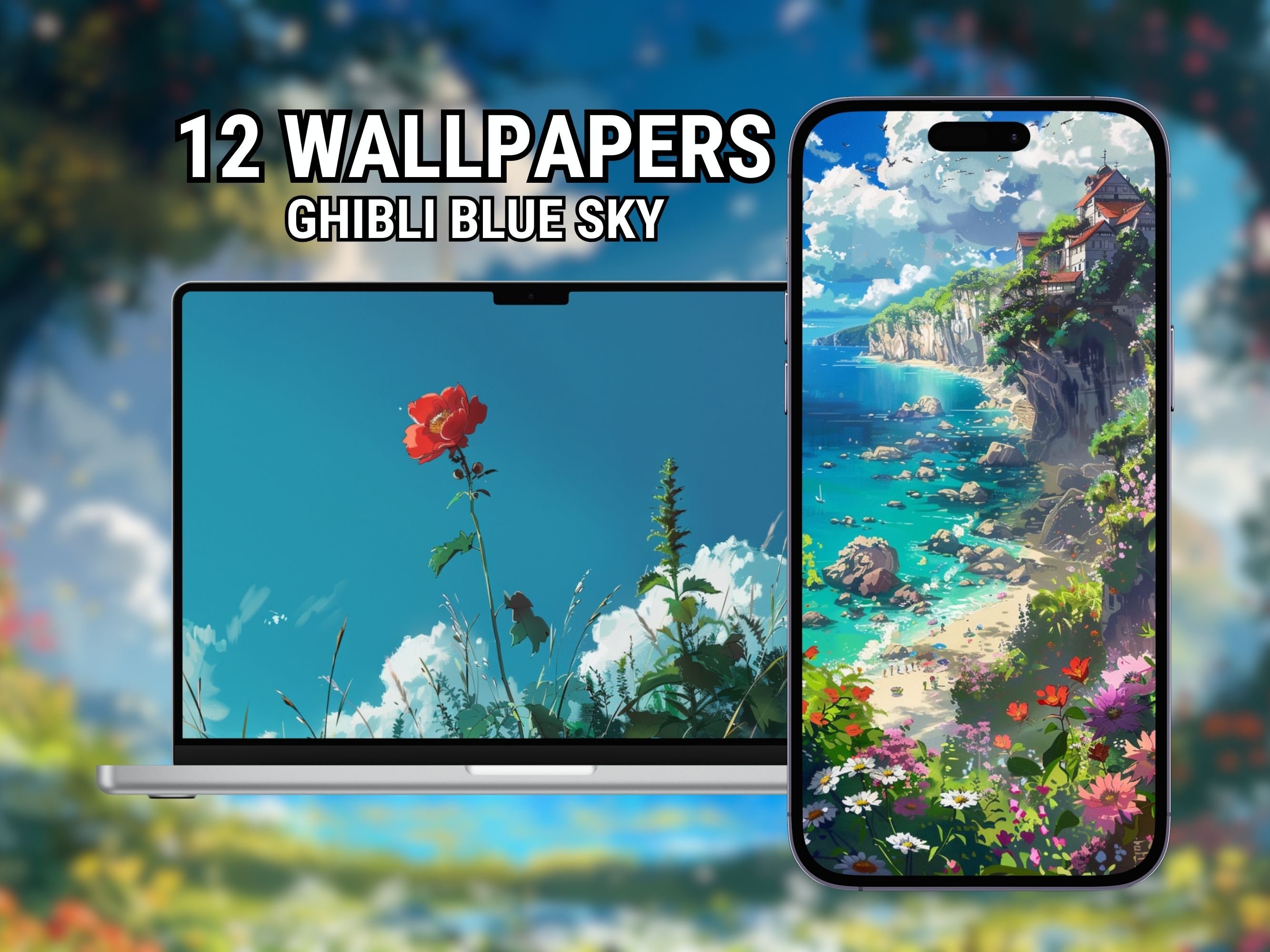 Studio Ghibli Wallpaper Anime Wallpaper Blue Sky Desktop Wallpaper ...