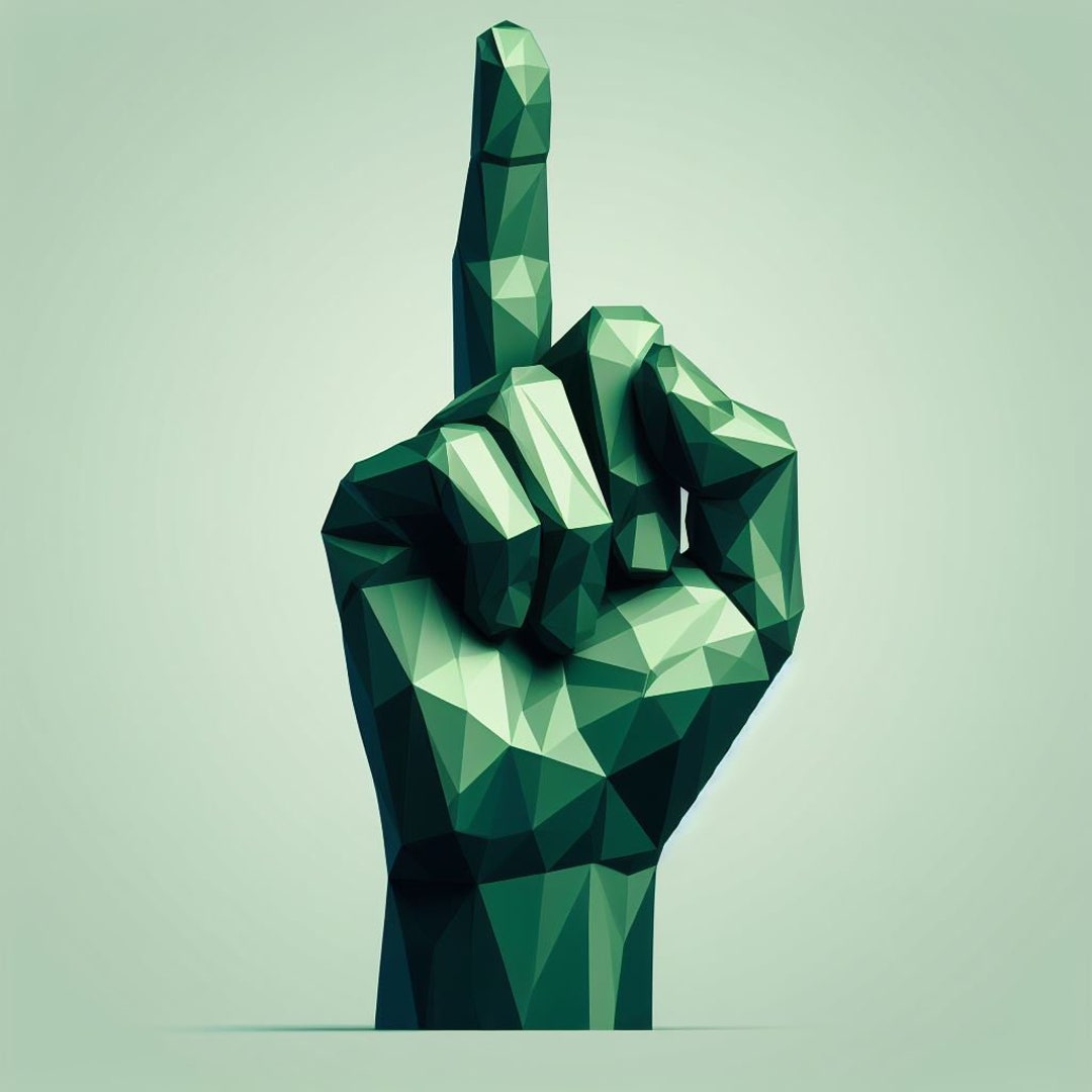 Hand Middle Finger Raised Low Poly - Etsy
