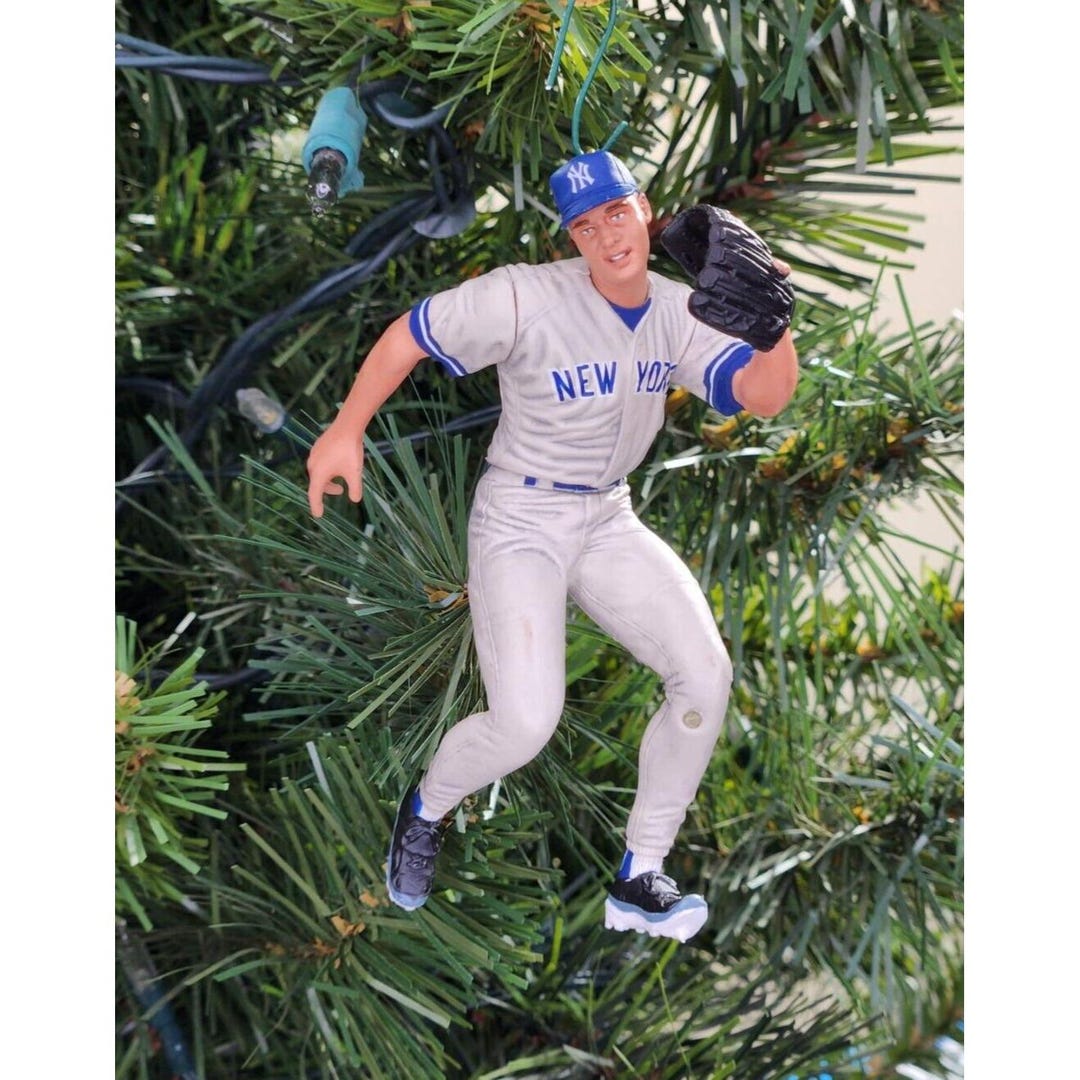 Derek Jeter NY New York Yankees Baseball Xmas Tree Ornament Holiday Vtg ...