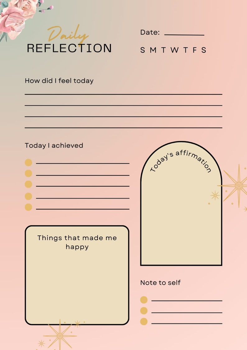 Daily Printable Journal , 2024 Calendar , Digital Download , Cute ...