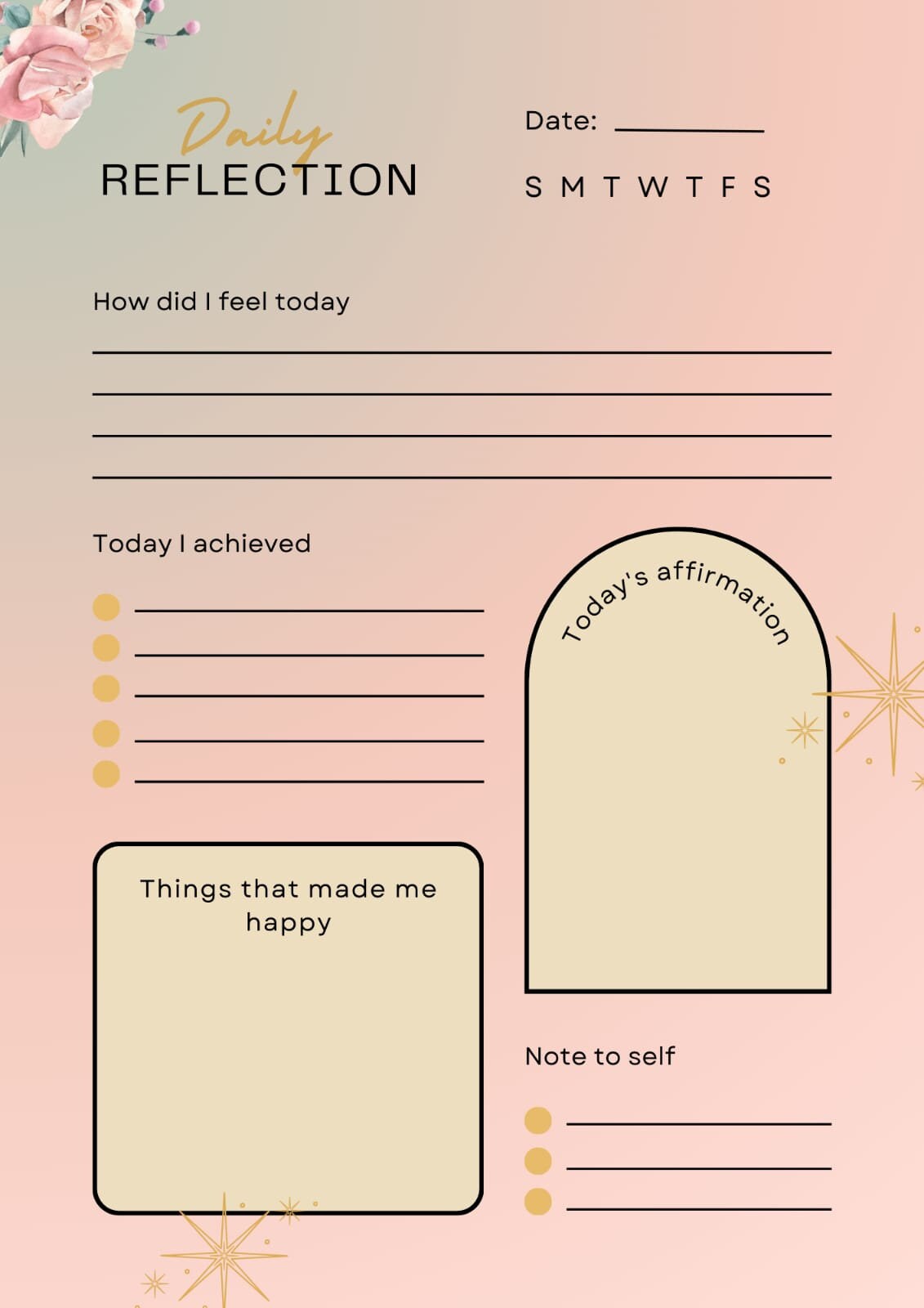 Daily Printable Journal , 2024 Calendar , Digital Download , Cute ...