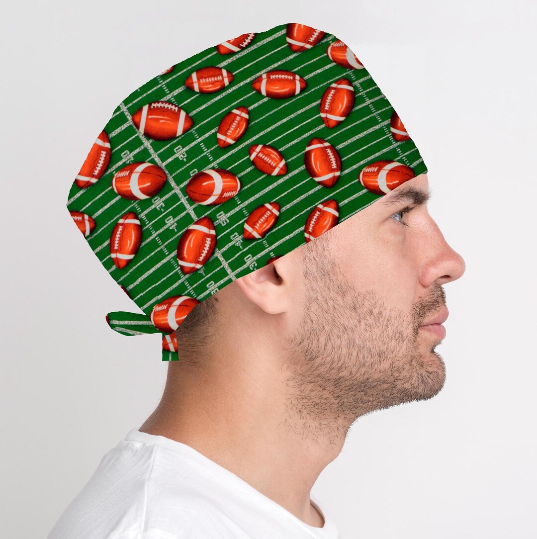 Football Surgical Cap, Surgery, OR, Washable Cotton Mens Surgical Skull ...
