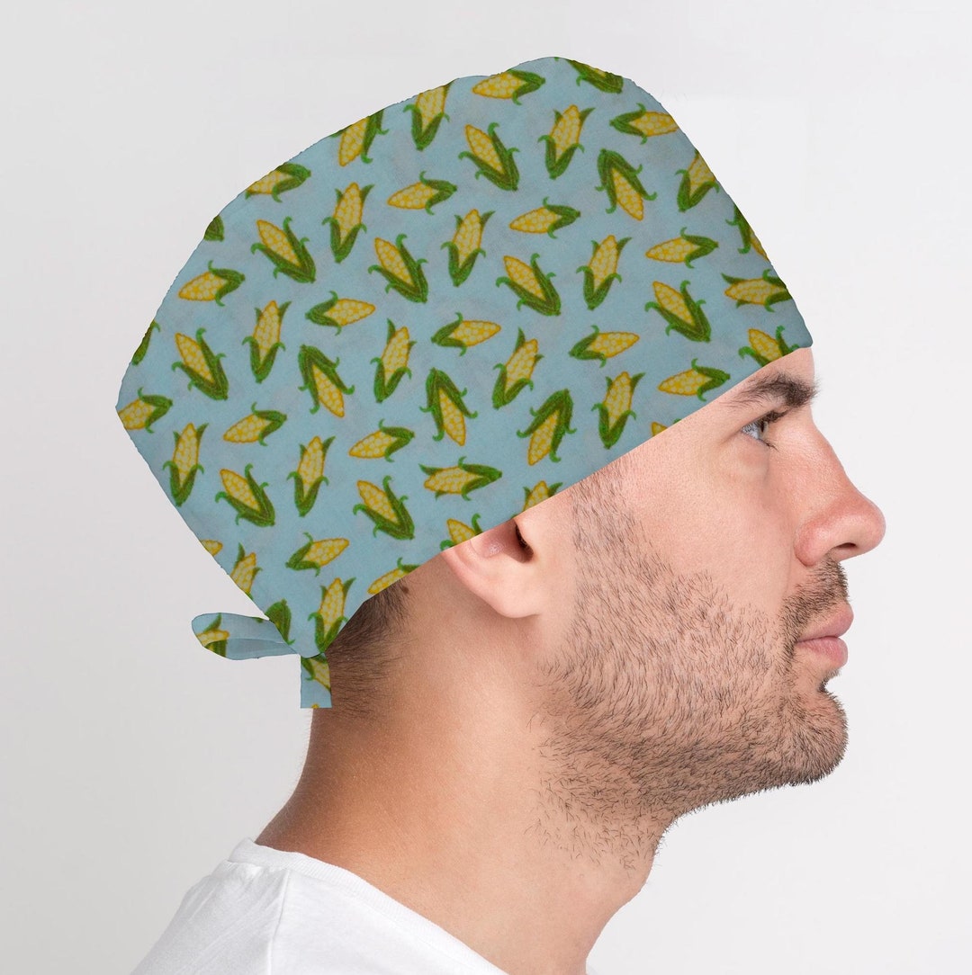 Corn Scrub Hat, Funny Surgical Cap, Surgery, OR, Washable Cotton Mens ...