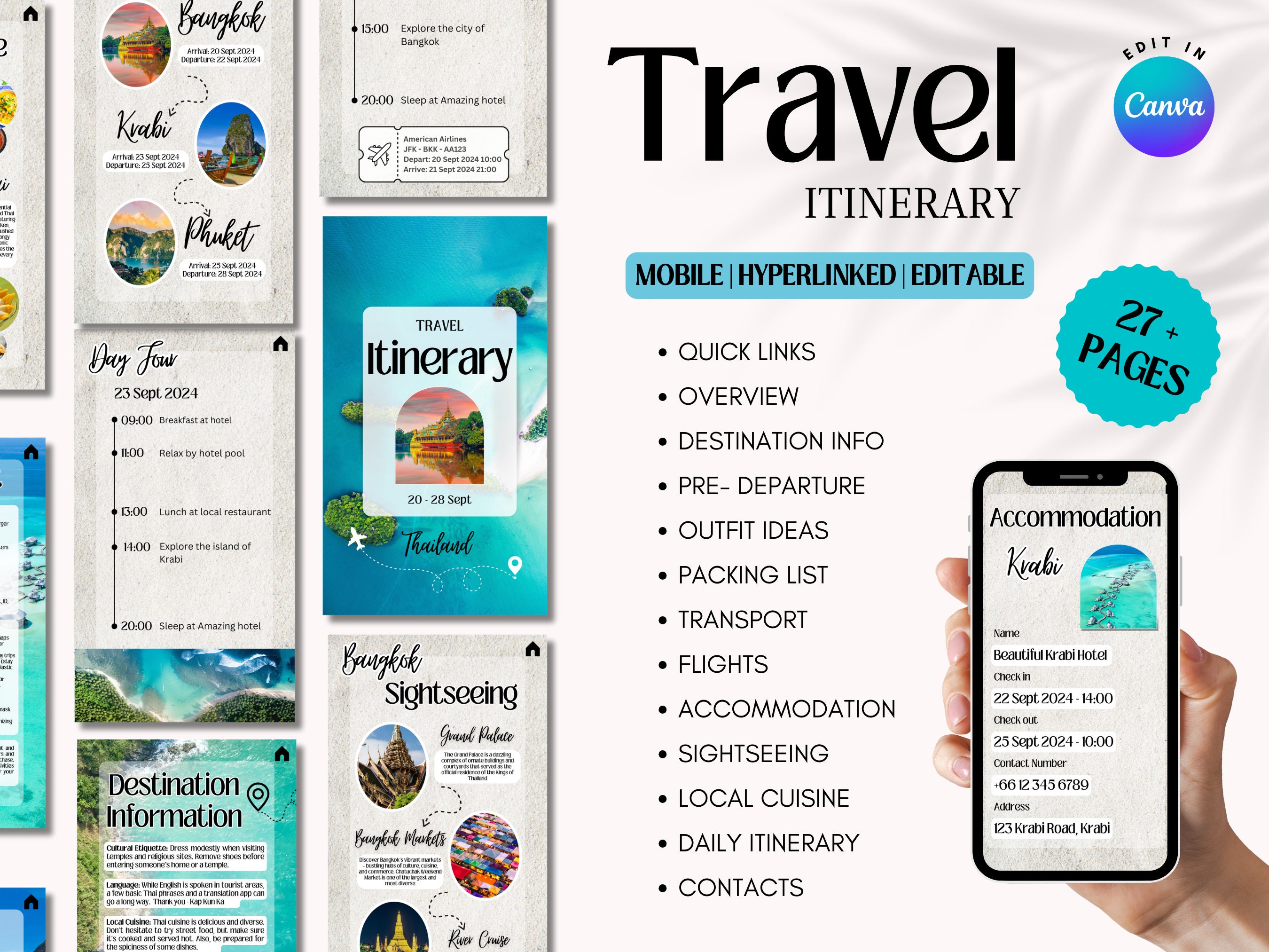 Travel Itinerary Mobile Travel Guide Itinerary Template Travel ...