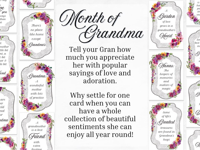 Printable Grandmother Appreciation Kit: DIY Cards, Gift Box & Vouchers ...
