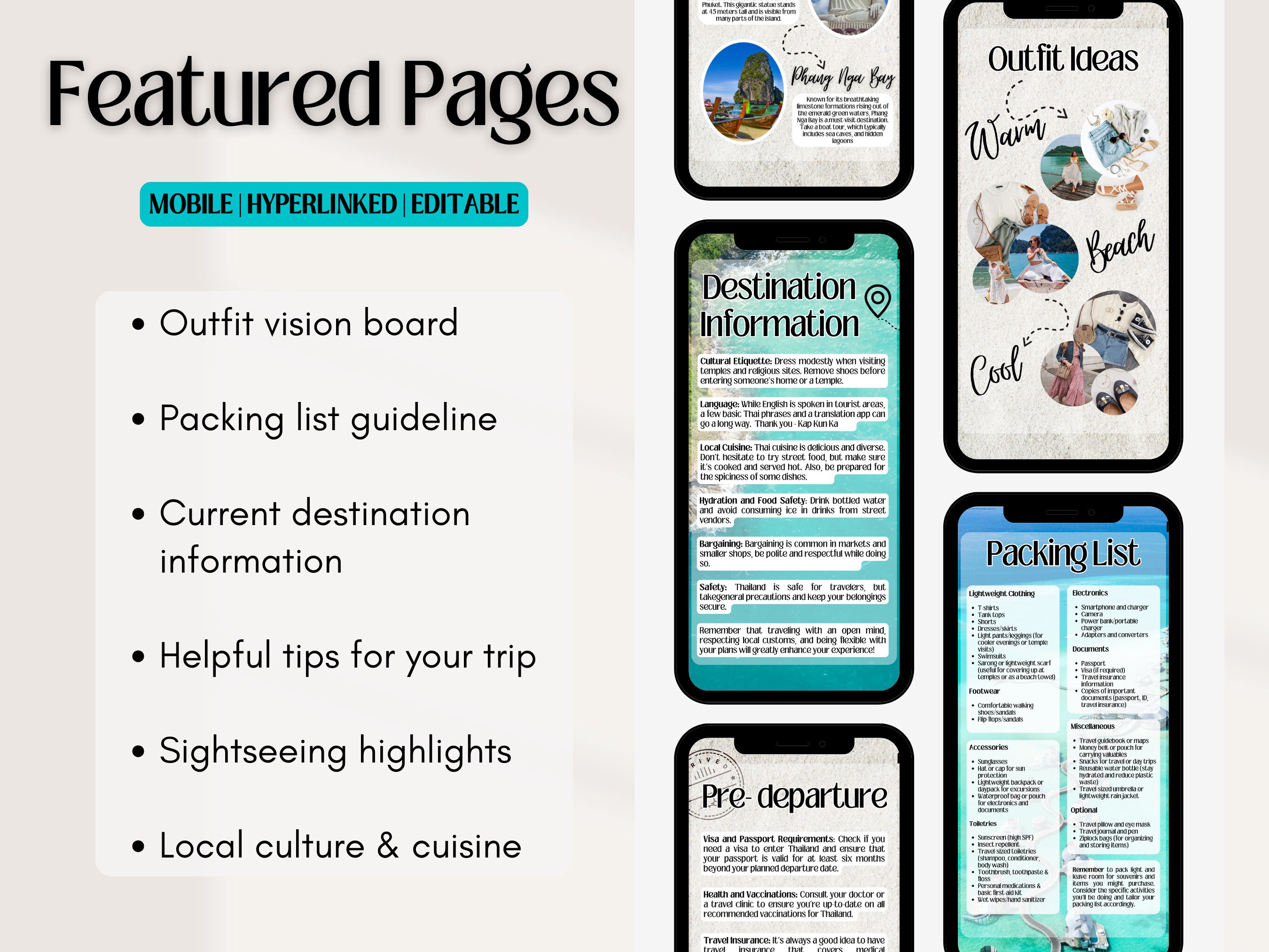 Travel Itinerary Mobile Travel Guide Itinerary Template Travel ...