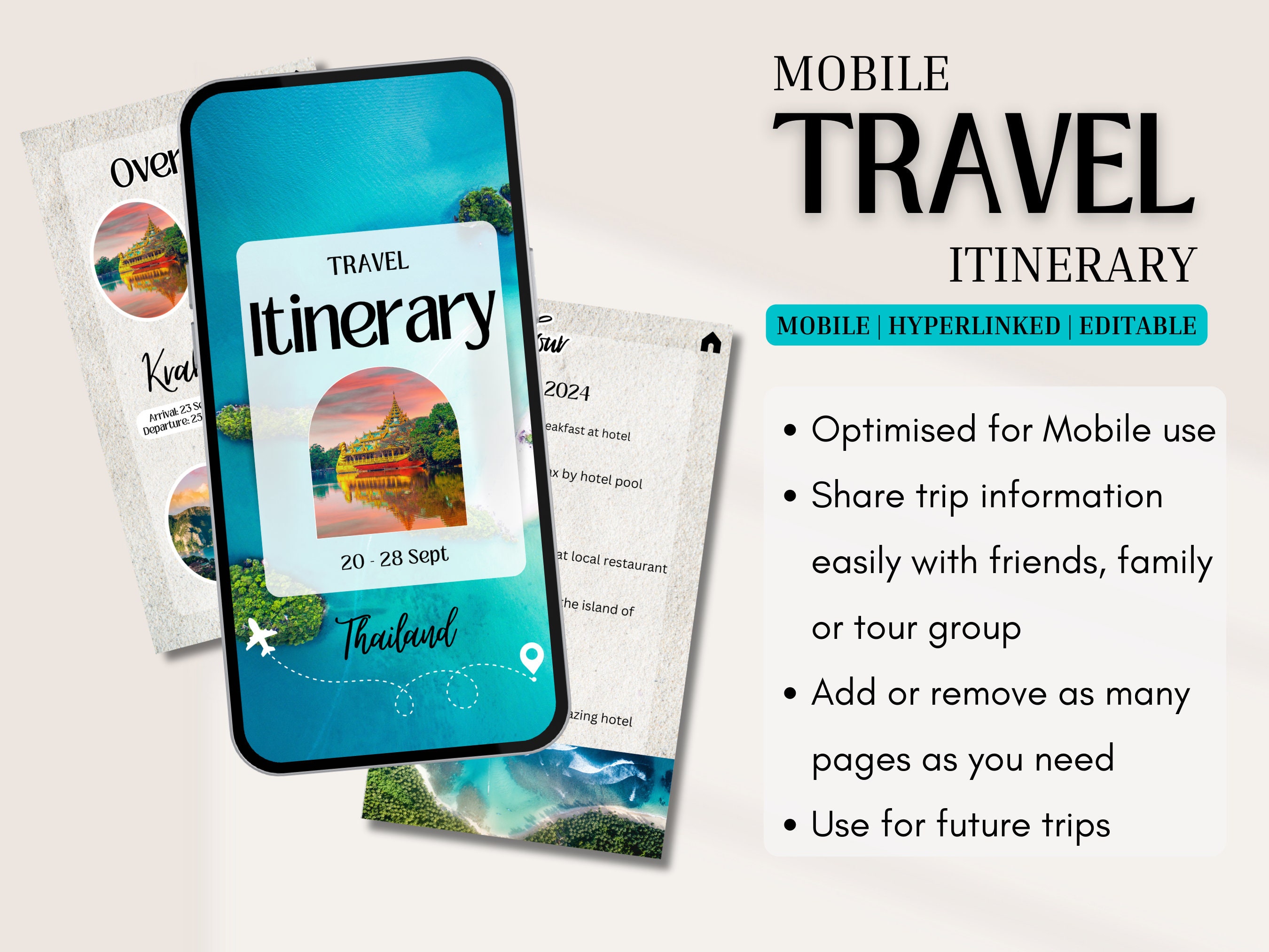 Travel Itinerary Mobile Travel Guide Itinerary Template Travel ...