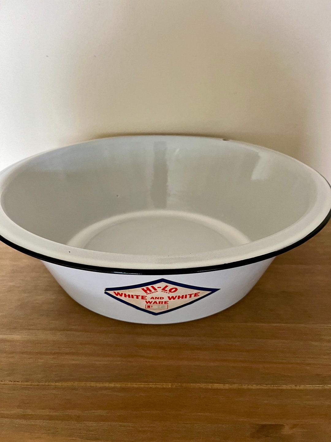 Enamel Bowl, Vintage Enamelware, Large Metal Bowl, Vintage Basin - Etsy