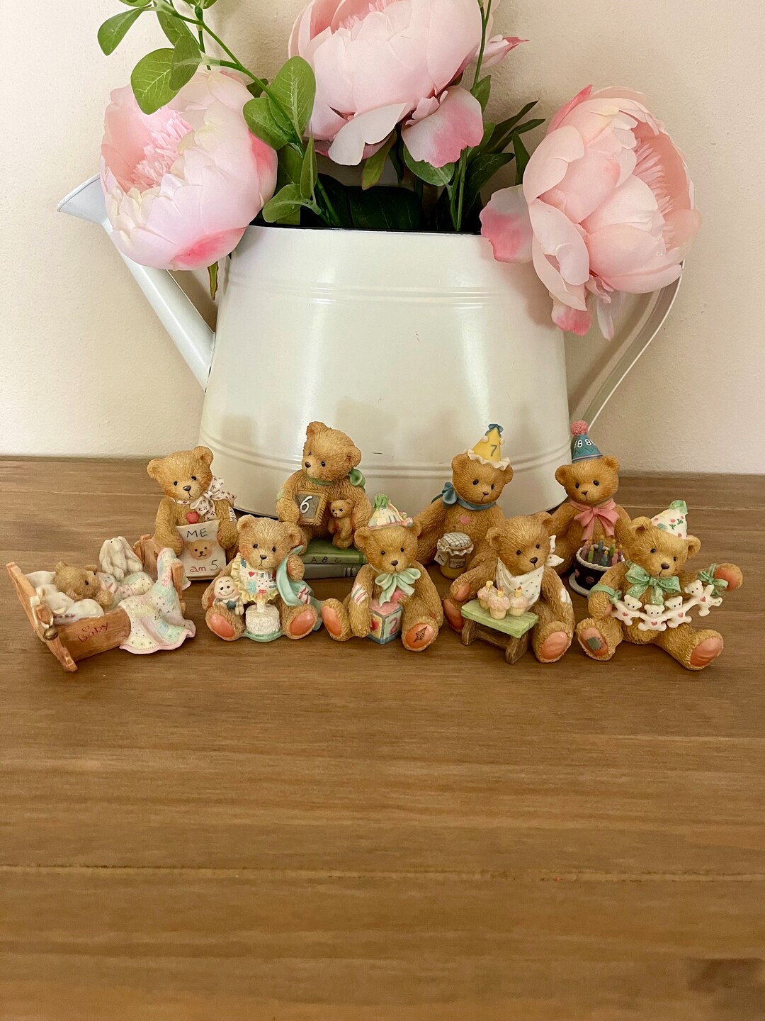 Vintage Cherished Teddies Birthday Bear Collectible: 90s Figurine - Etsy