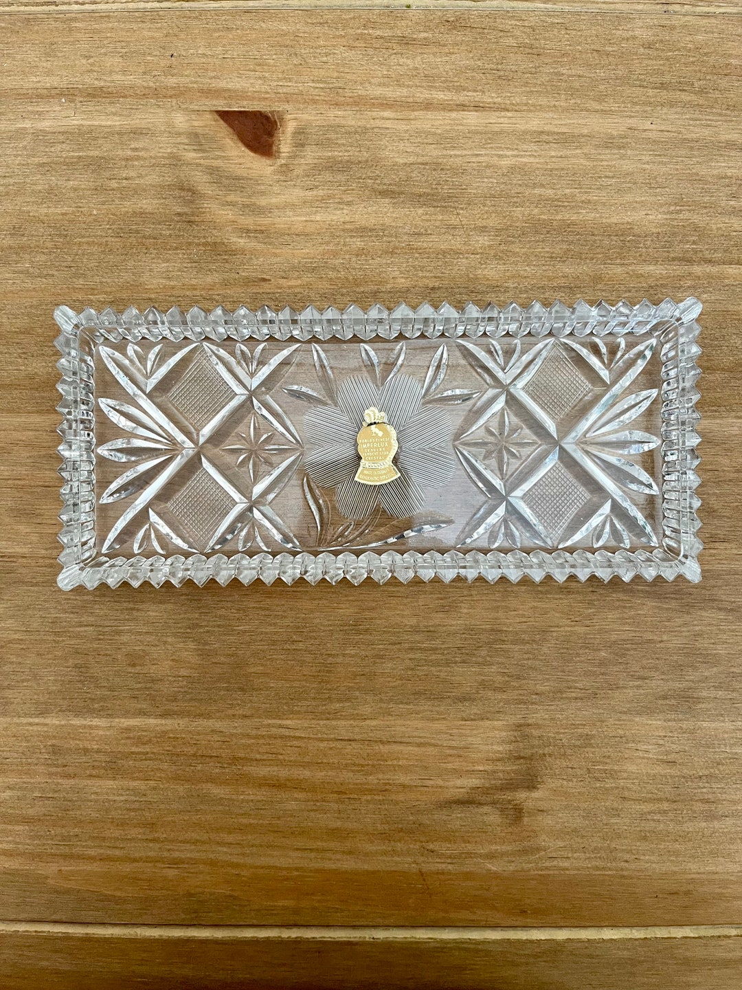 Crystal Tray, Hand Cut Lead Crystal, Imperlux, German Democratic ...