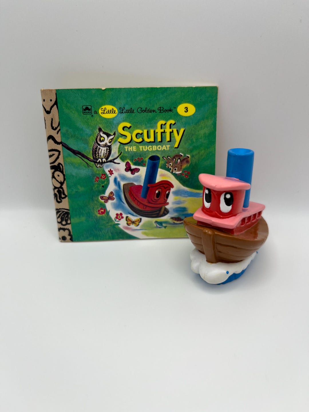 Vintage Little Little Golden Book and Toy, Applause Book and Toy Set in ...