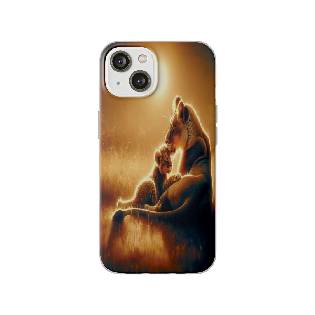 Flexi Cases, Lion Cub Cuddling Mother Sun iPhone Case Protective Phone ...