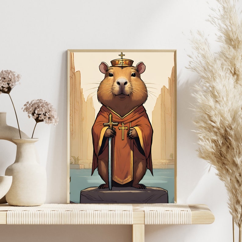 Saint Capybara Poster, Capybara Digital Print,wall Art, Wall Decor Art ...