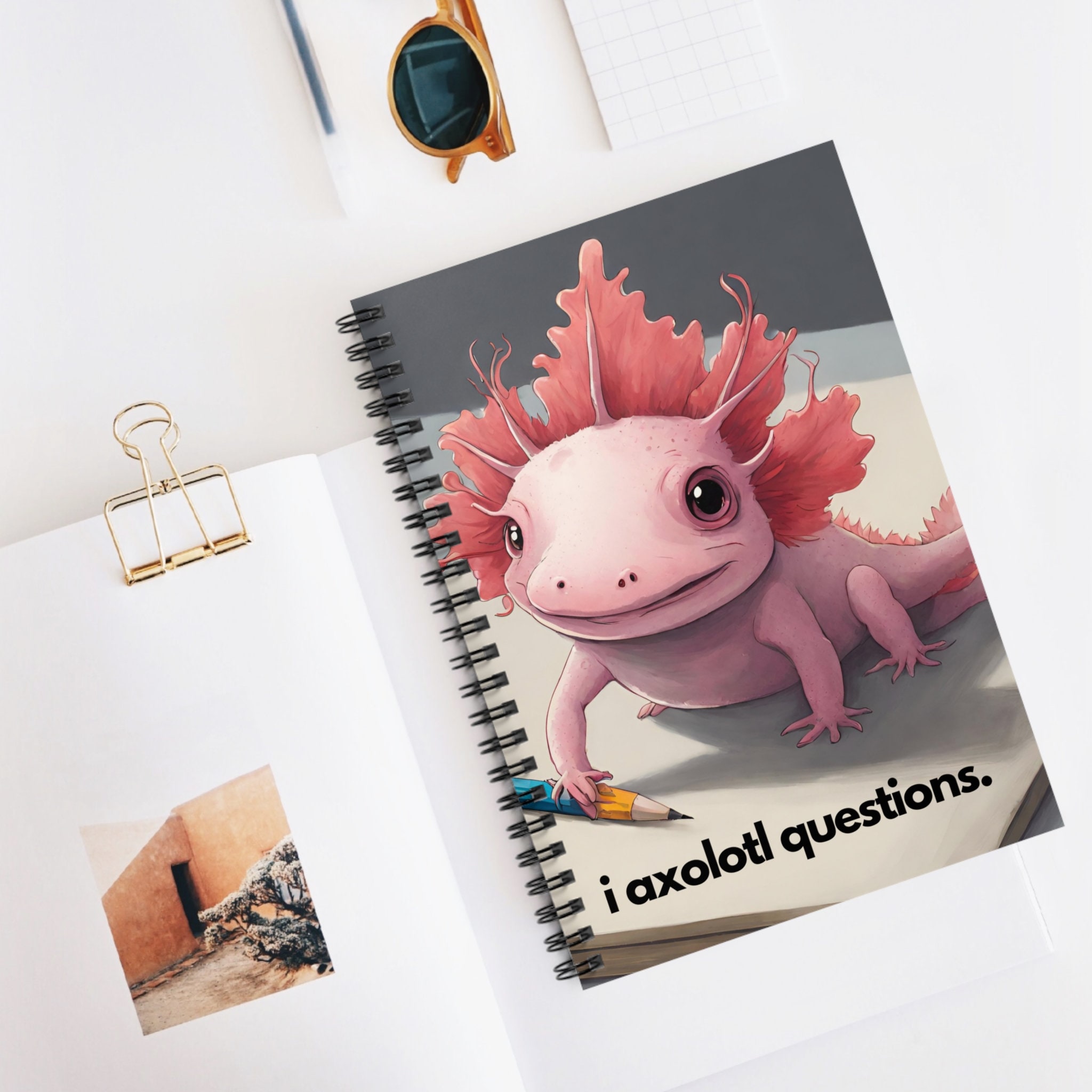 Axolotl, Cute Journal, Funny Notebook, Unique Notebook, Baby Axolotl ...