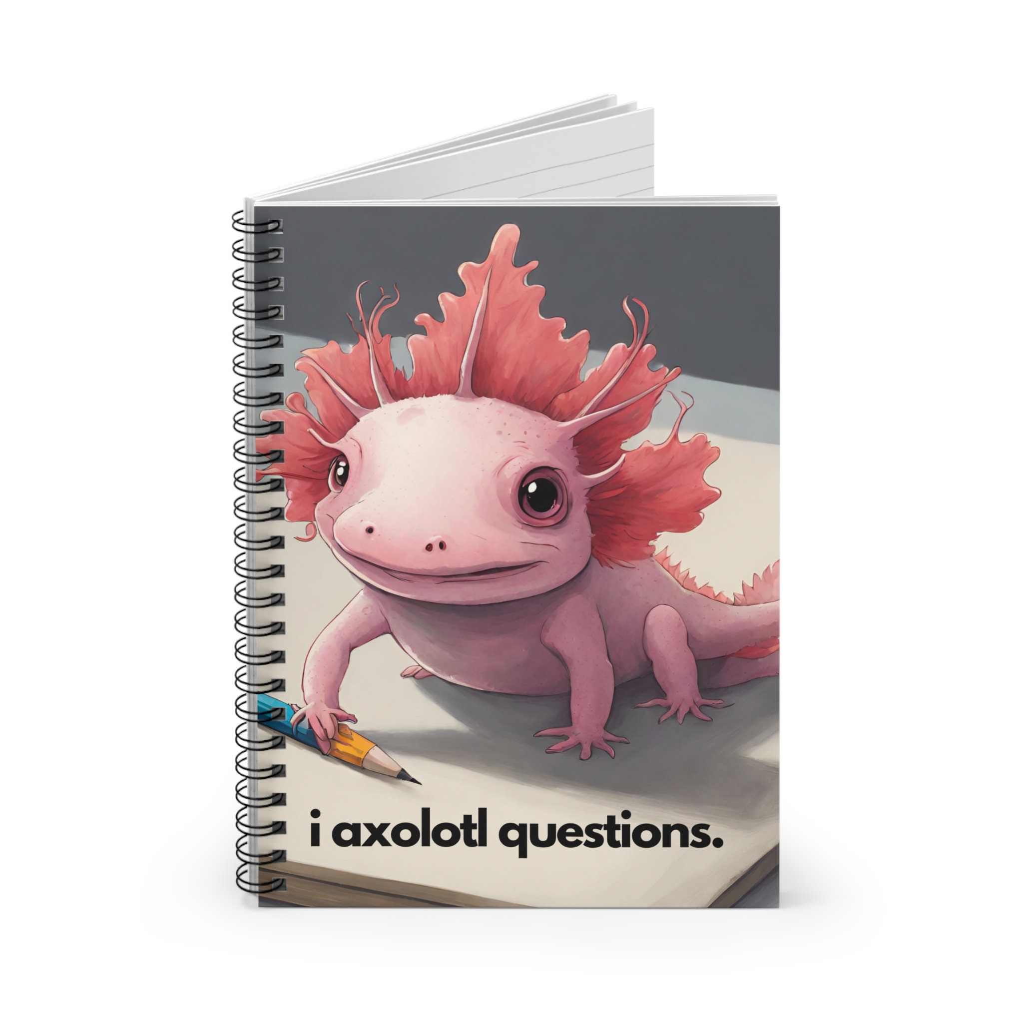 Axolotl, Cute Journal, Funny Notebook, Unique Notebook, Baby Axolotl ...