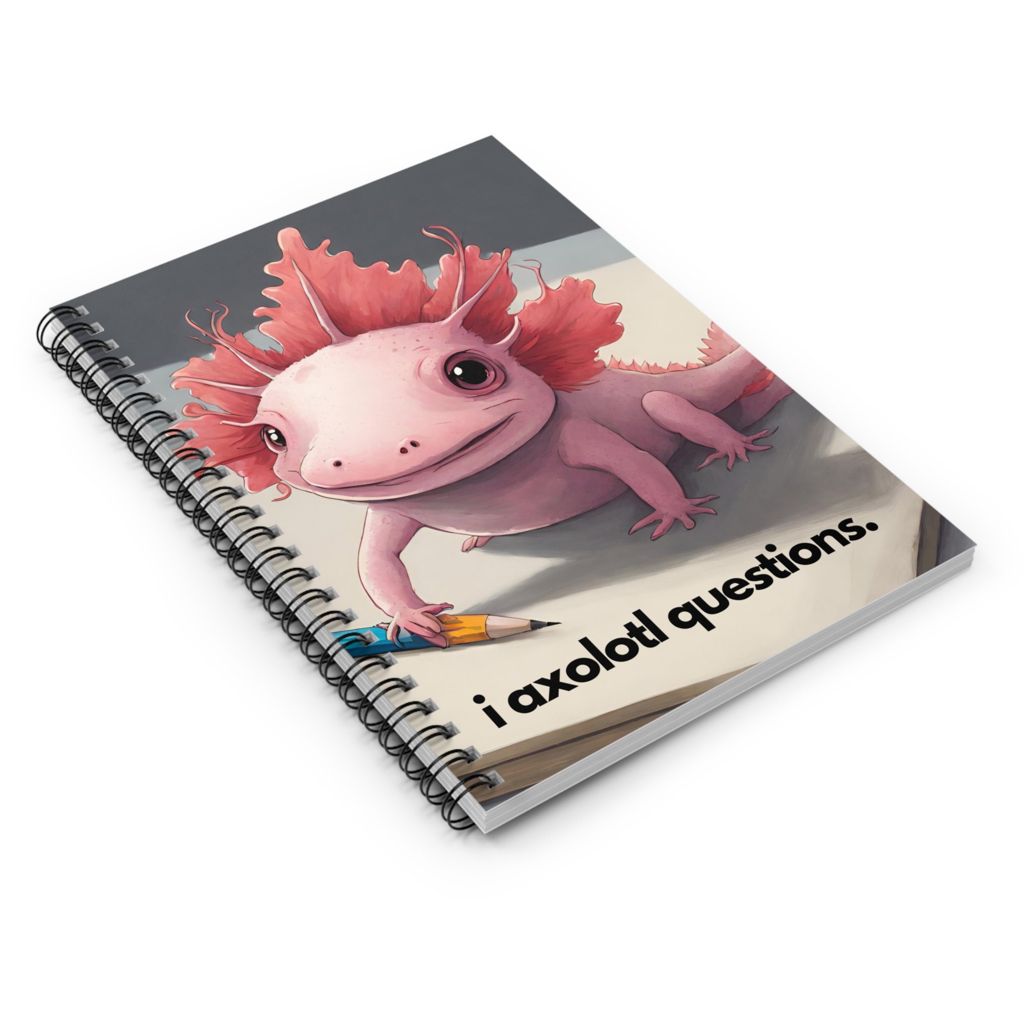 Axolotl, Cute Journal, Funny Notebook, Unique Notebook, Baby Axolotl ...