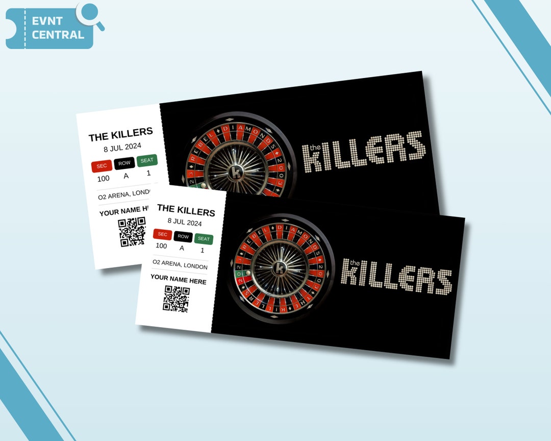 Personalised Souvenir the Killers Concert Ticket - Etsy UK