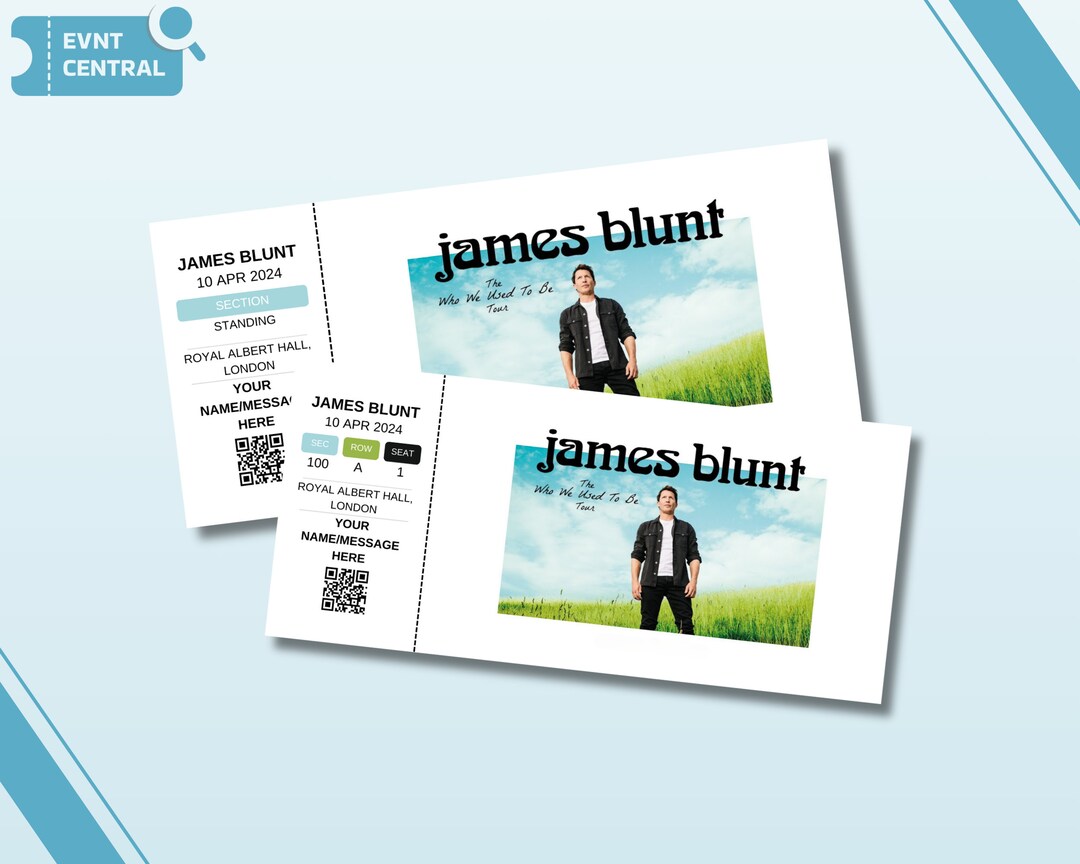 Personalised Souvenir James Blunt Concert Ticket - Etsy