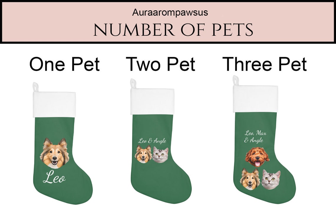 Personalized Pet Stocking Using Pet's Photo Name Custom Christmas Dog ...