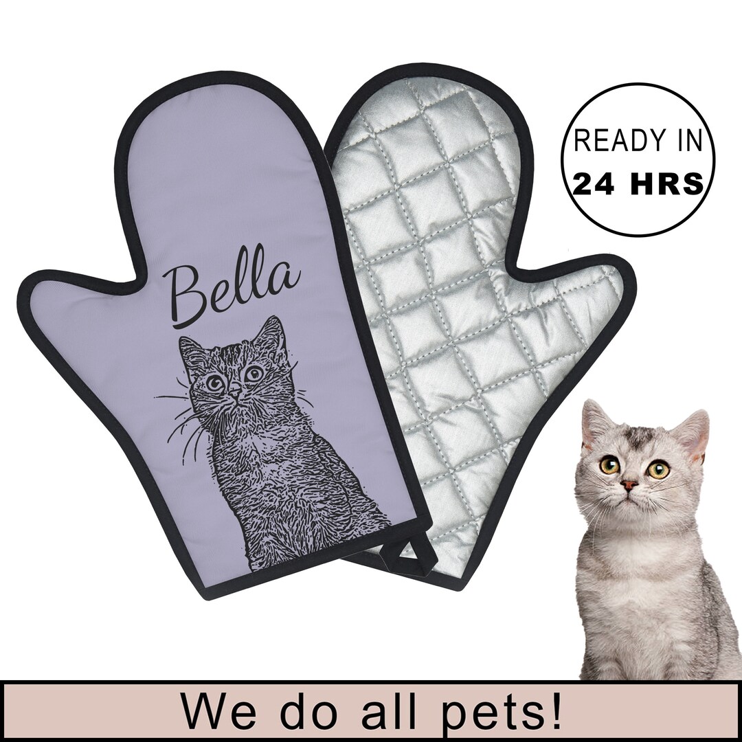 Personalized Oven Mitt Using Pet Photo Custom Cat Oven Glove Gift ...