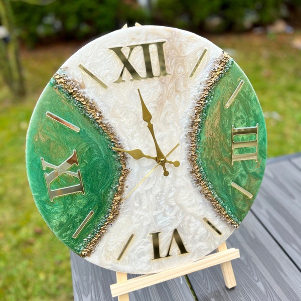 Epoxy Resin Cream Wall Clock - Etsy