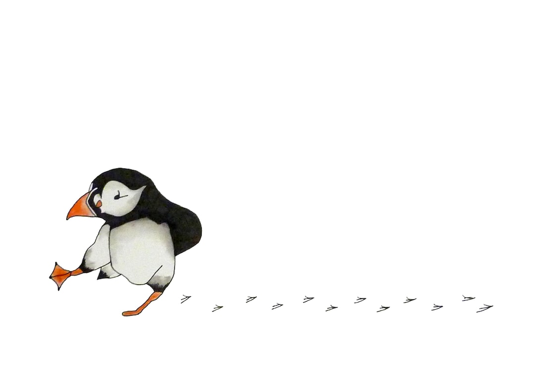 Digital Download File A4 Marching Puffin in Pen and Ink - Etsy