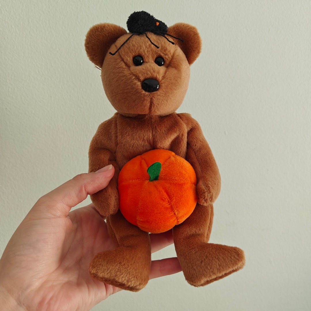 Ty Beanie Baby “hocus” the Halloween Bear Holding a Pumpkin (9 Inch) NO ...