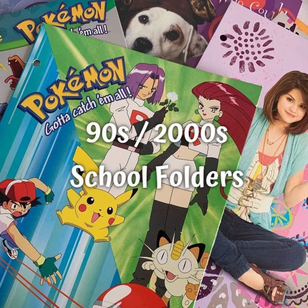 90s Vintage School Folders Pokemon Wishbone - Etsy