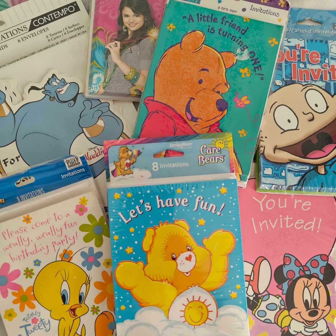 90s 2000s Party Invitations Rugrats Tommy Pooh Tweety Disney - Etsy