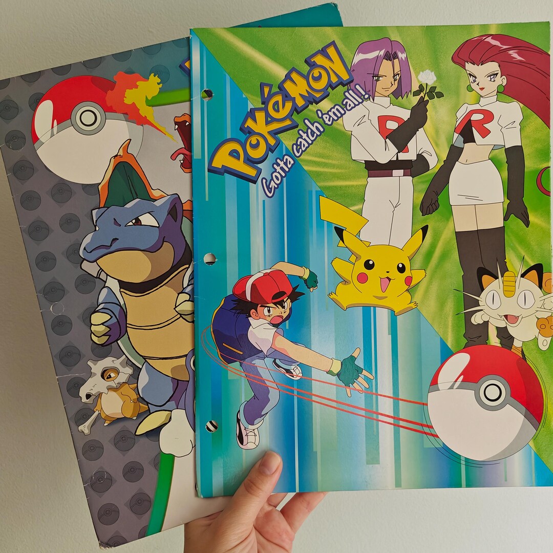 Pokemon 90s Vintage Folders Ash Ketchum Pikachu - Etsy