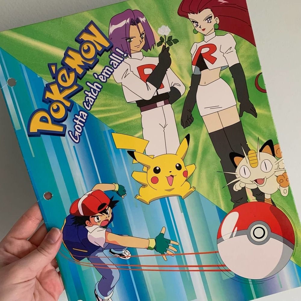 90s Vintage School Folders Pokemon Wishbone - Etsy