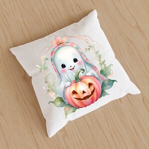 Halloween Happy Boho Ghosts Clipart Pack Cute Spooky Sweet Digital Art ...