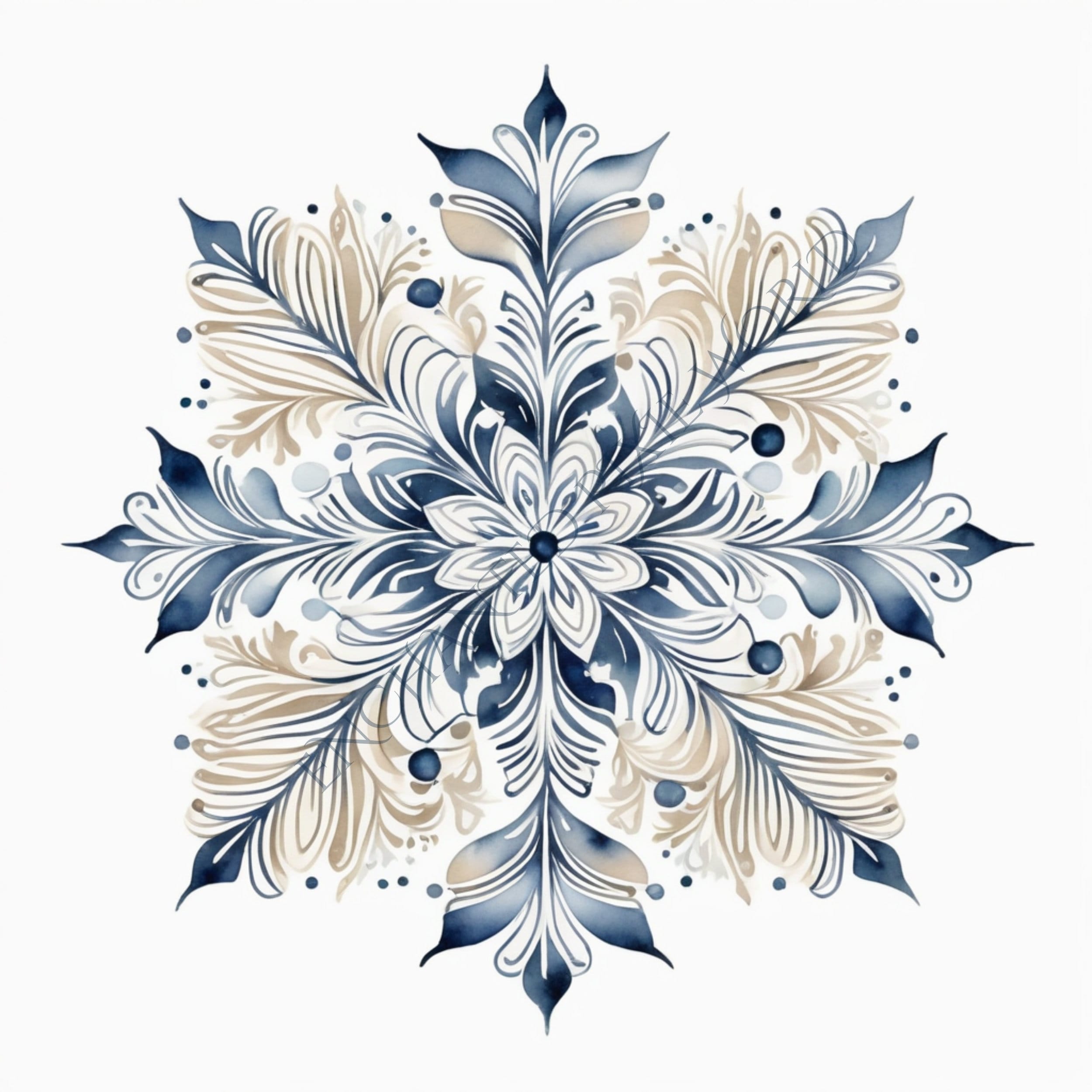 Scandinavian Style Traditional Snowflake Digital Paper Page Boho ...
