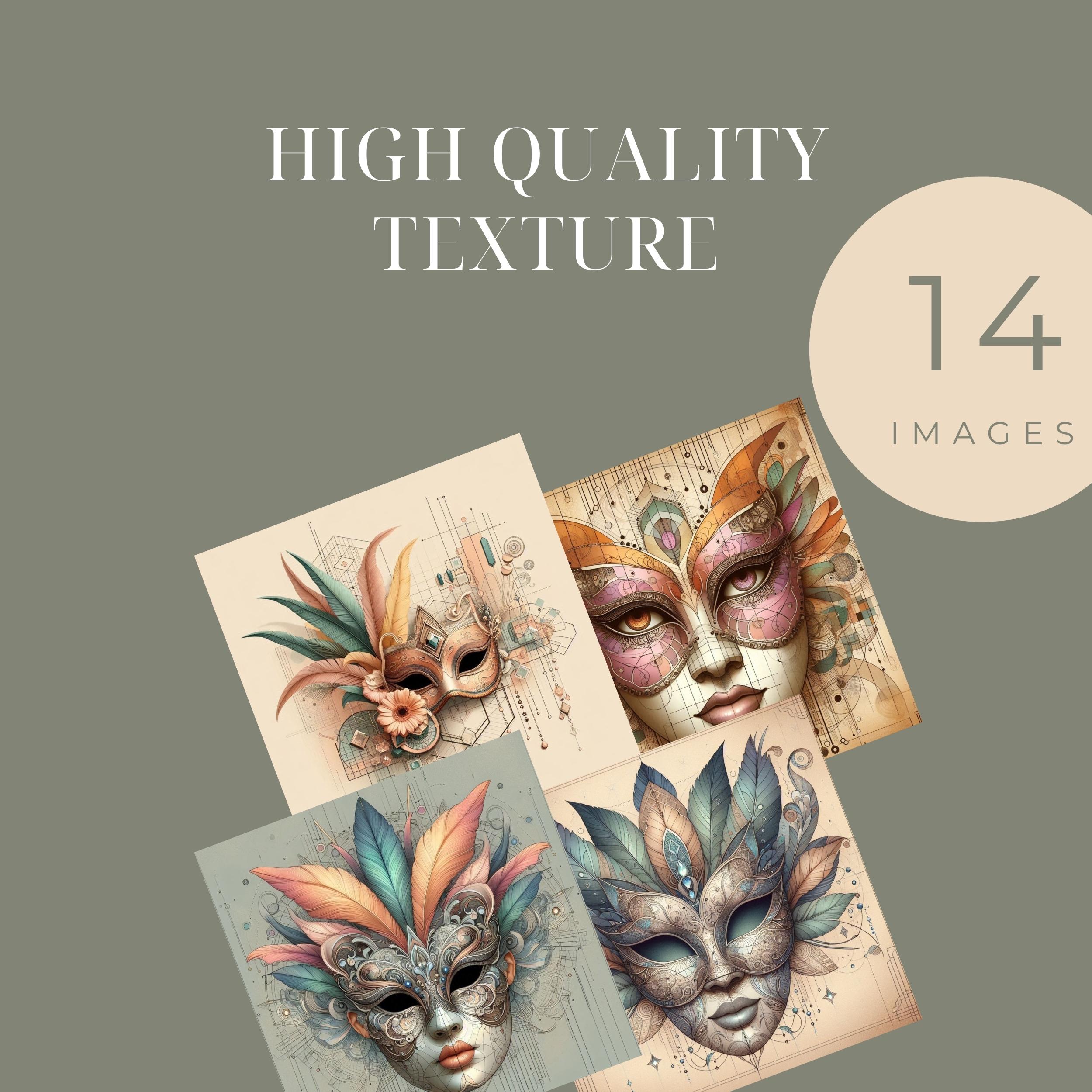 Art Deco Venetian Masks Digital Papers | Masquerade Party Decor ...