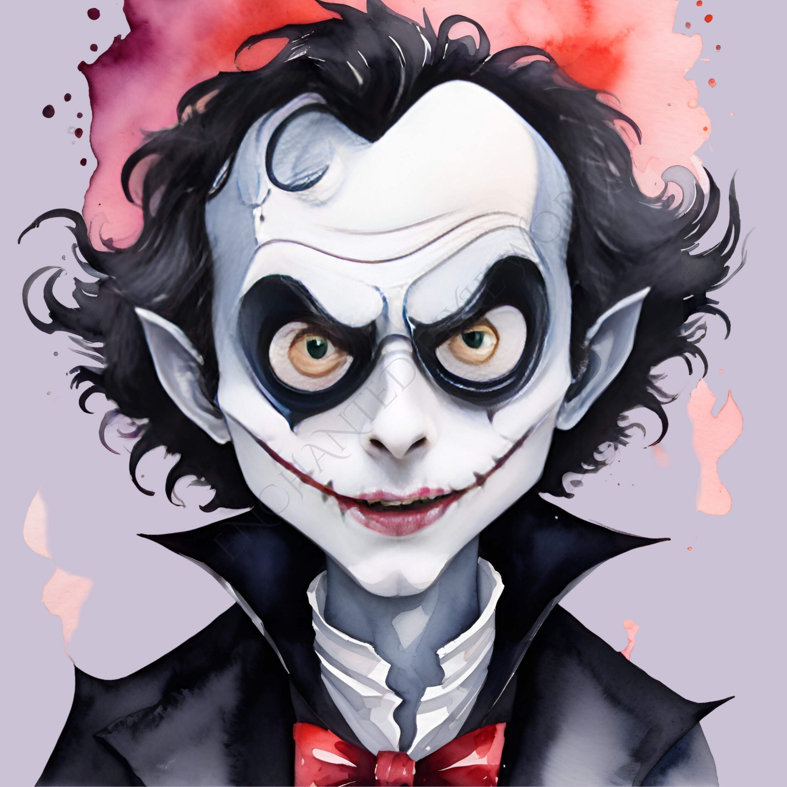 Halloween Creepy Characters Clipart Pack, Evil Vampire, Bat, Spooky ...