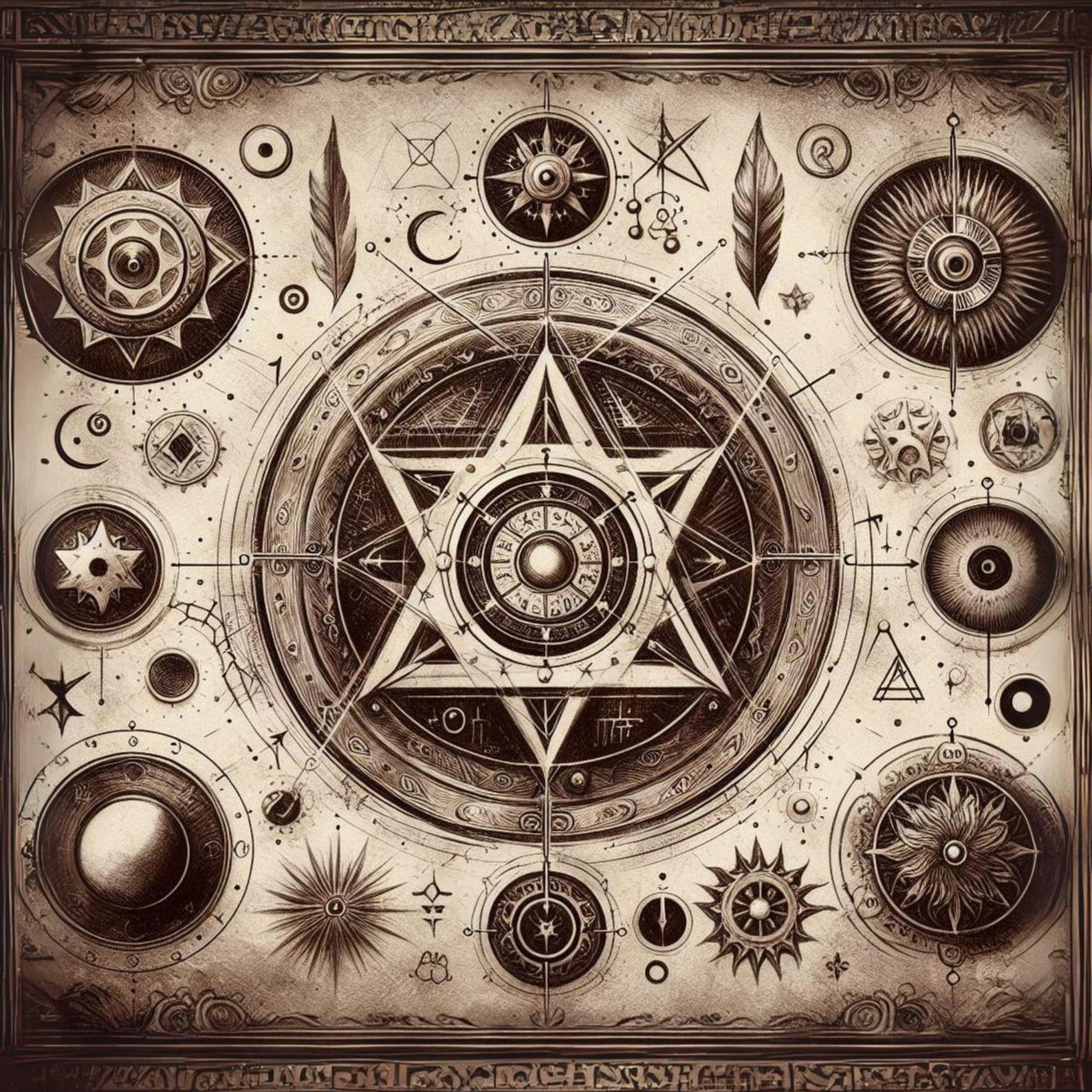 White Magic Symbols Digital Papers: Mystical Mandalas, Sacred Geometry ...