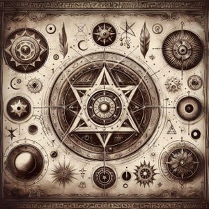 White Magic Symbols Digital Papers: Mystical Mandalas, Sacred Geometry ...