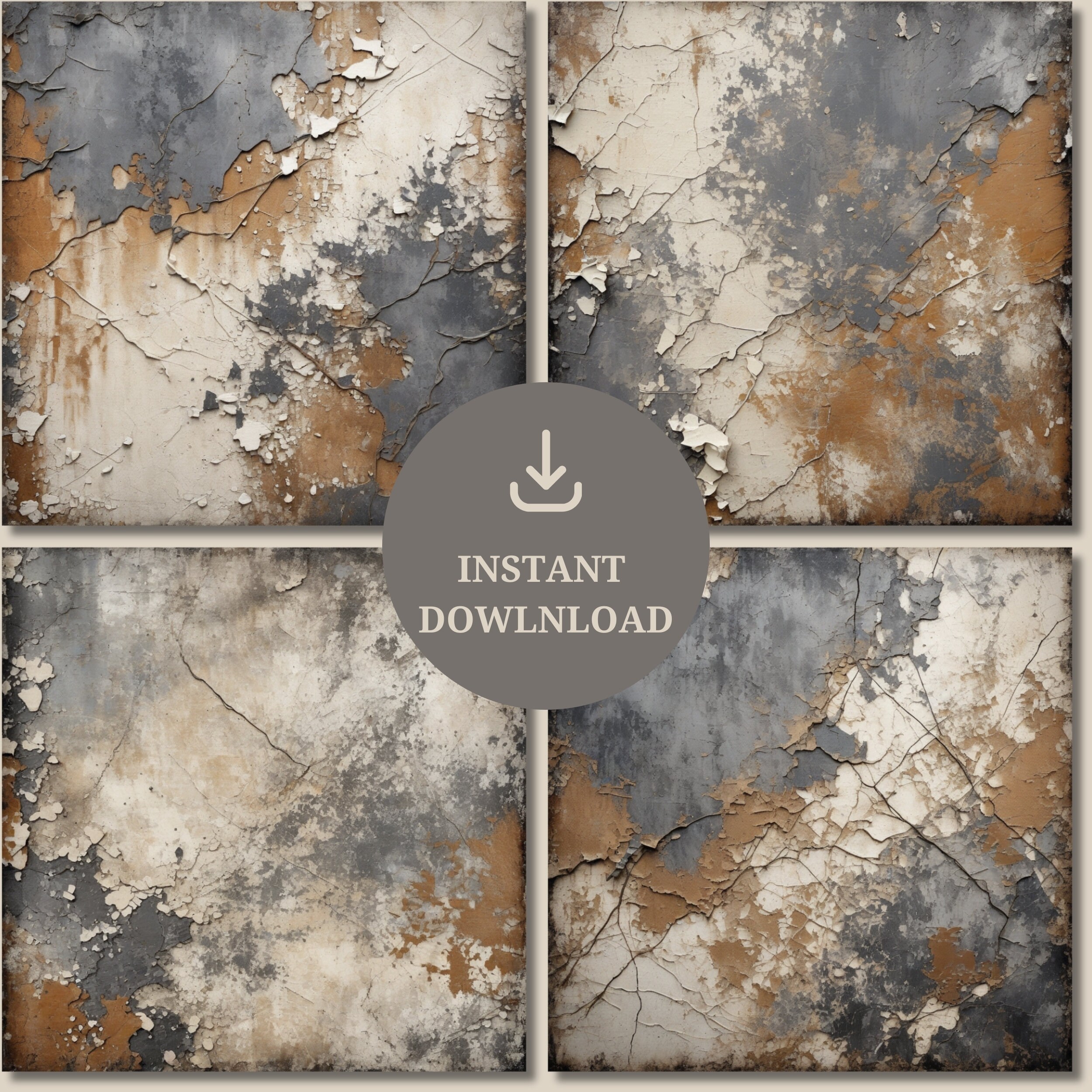 Slate Grey Digital Papers, Distressed Grunge Gray Page, Rustic Sepia ...