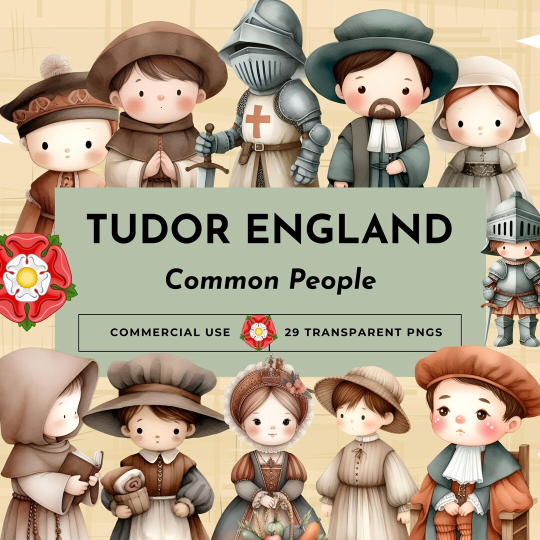 Tudor England Common People Clipart – 29 Medieval Character Pngs ...