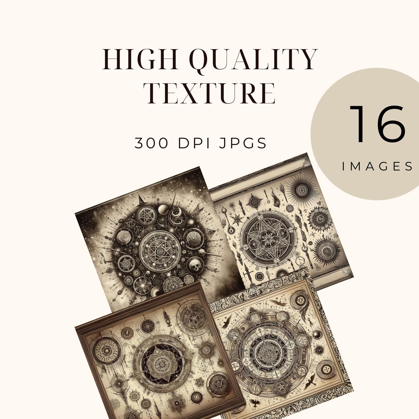 White Magic Symbols Digital Papers: Mystical Mandalas, Sacred Geometry ...