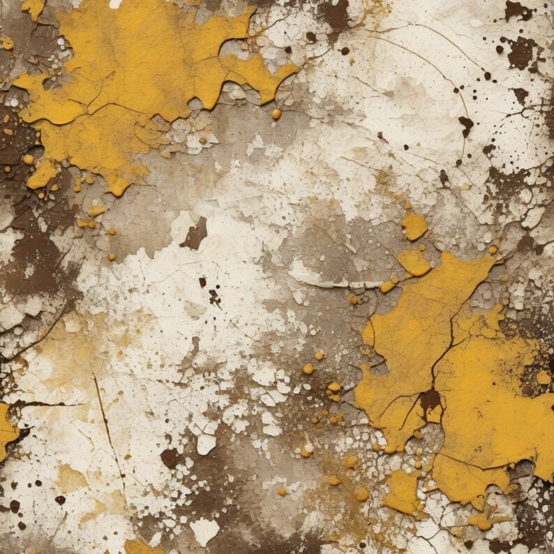 Mustard Yellow Square Digital Paper, Distressed Grunge Rustic Cream ...