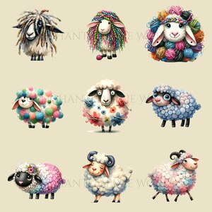 Cute and Funny Sheep Clipart Bundle | Quirky Farm Animal | Crazy ...