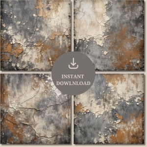 Slate Grey Digital Papers, Distressed Grunge Gray Page, Rustic Sepia ...