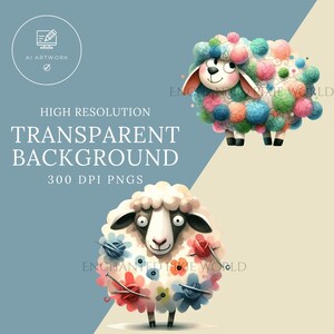Cute and Funny Sheep Clipart Bundle | Quirky Farm Animal | Crazy ...
