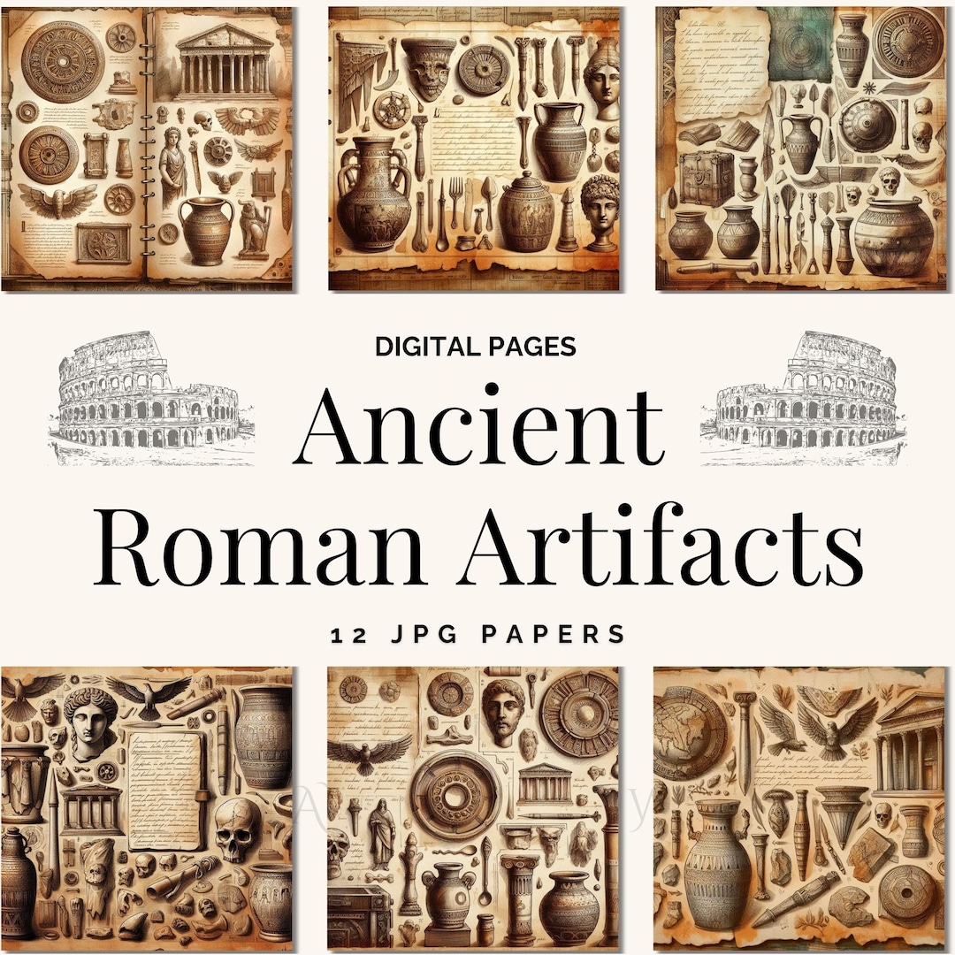 Ancient Roman Artifact Junk Journal Digital Papers | Archaeology Finds ...