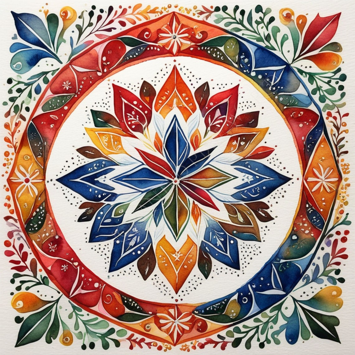 Primary Colours Nordic Folk Art Style Star Traditional Scandinavian ...