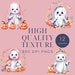Halloween Happy Boho Ghosts Clipart Pack Cute Spooky Sweet Digital Art ...