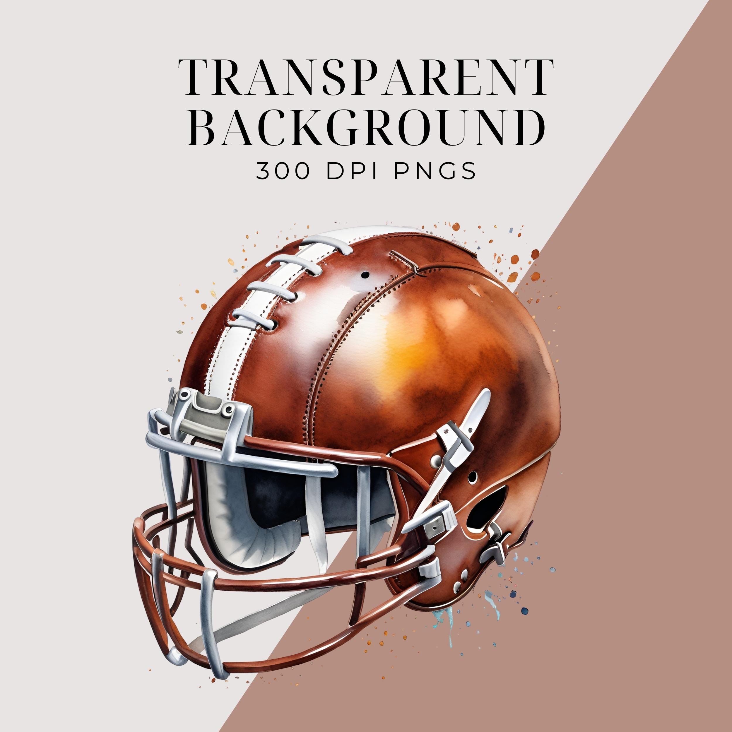 Vintage American Football Helmet Watercolor Single Clipart Pack Retro ...
