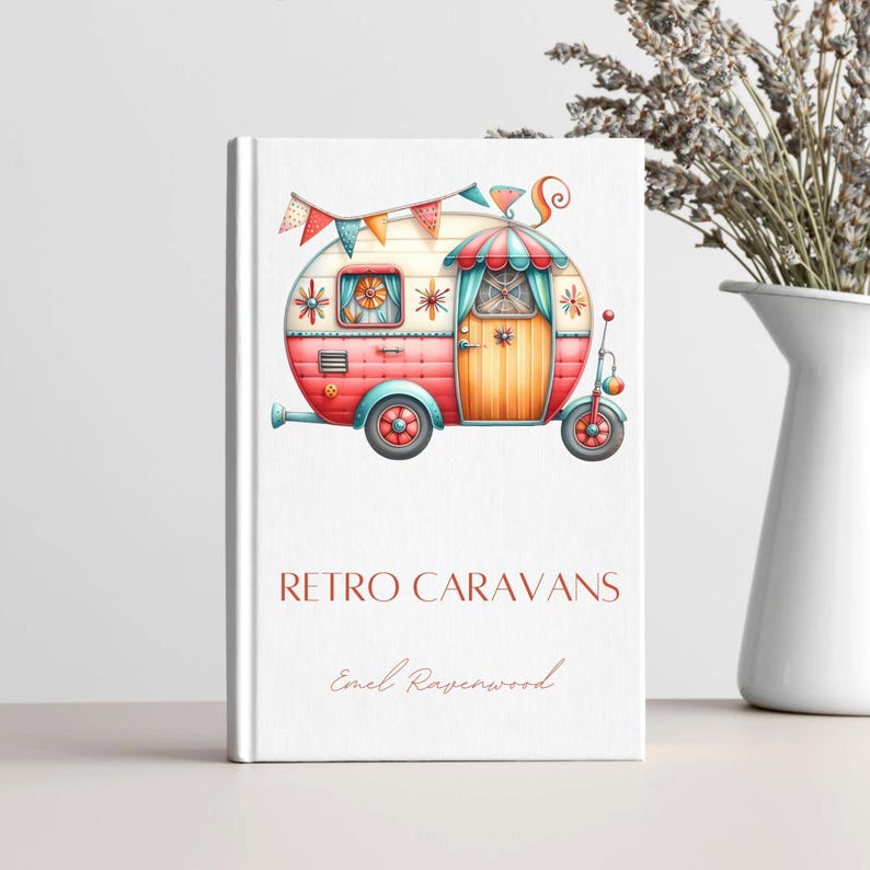 Summer Retro Caravans Clipart Pack, Caravanning Camping Vacation ...