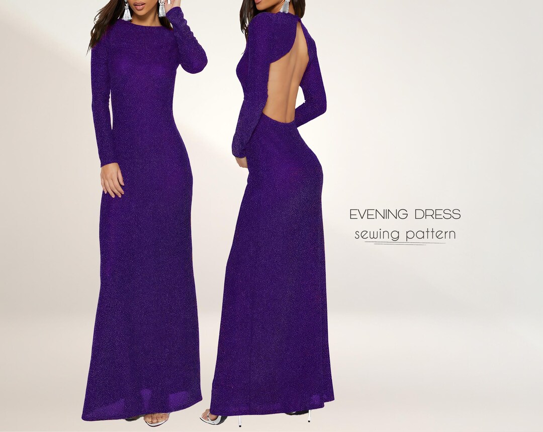 Evening Dress Sewing Pattern, Formal Dress Pattern, Long Dress PDF ...